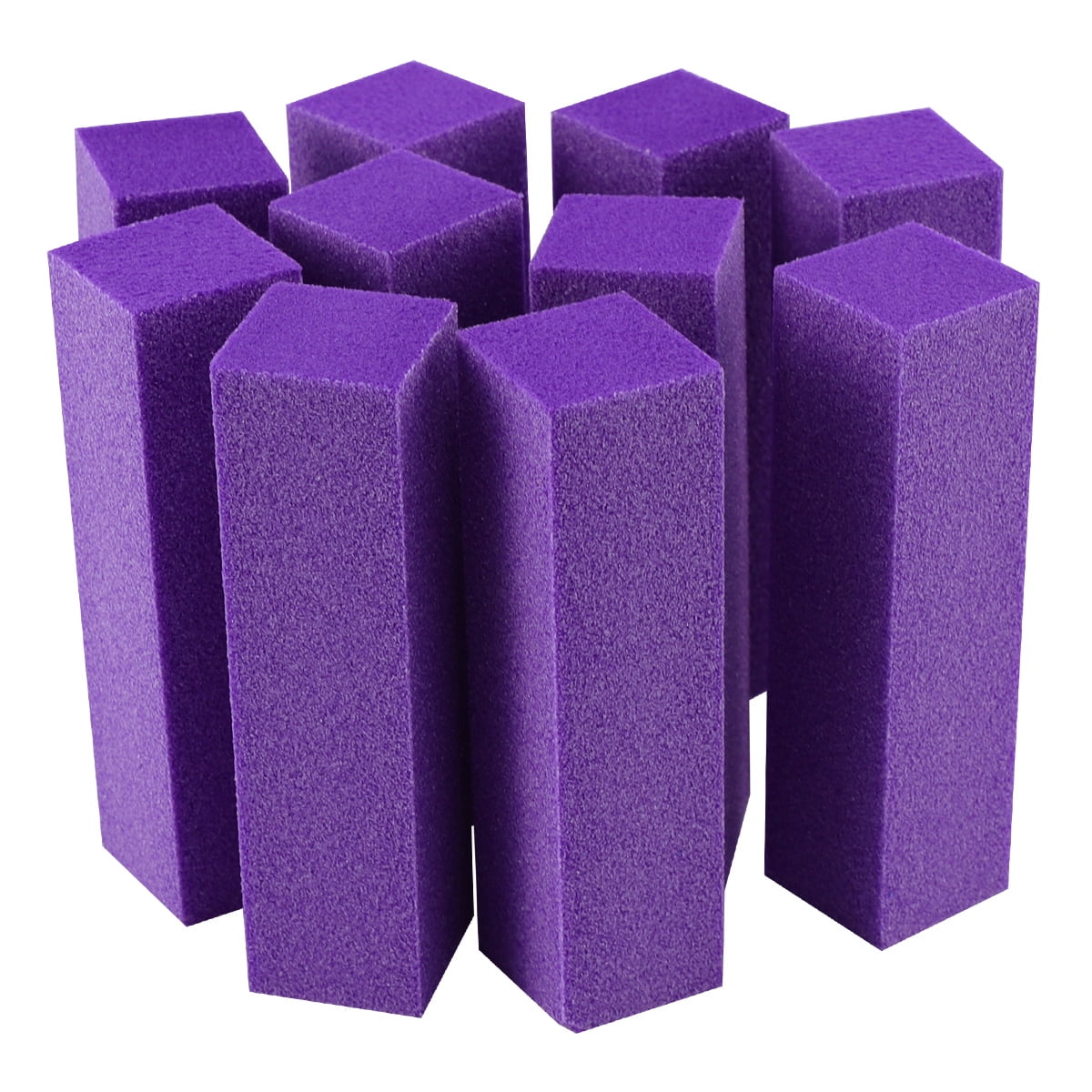 RENACLIPY Nail Smoother Buffer Block 10Pcs Purple Sponge For Professional Manicure And Diy Care ...