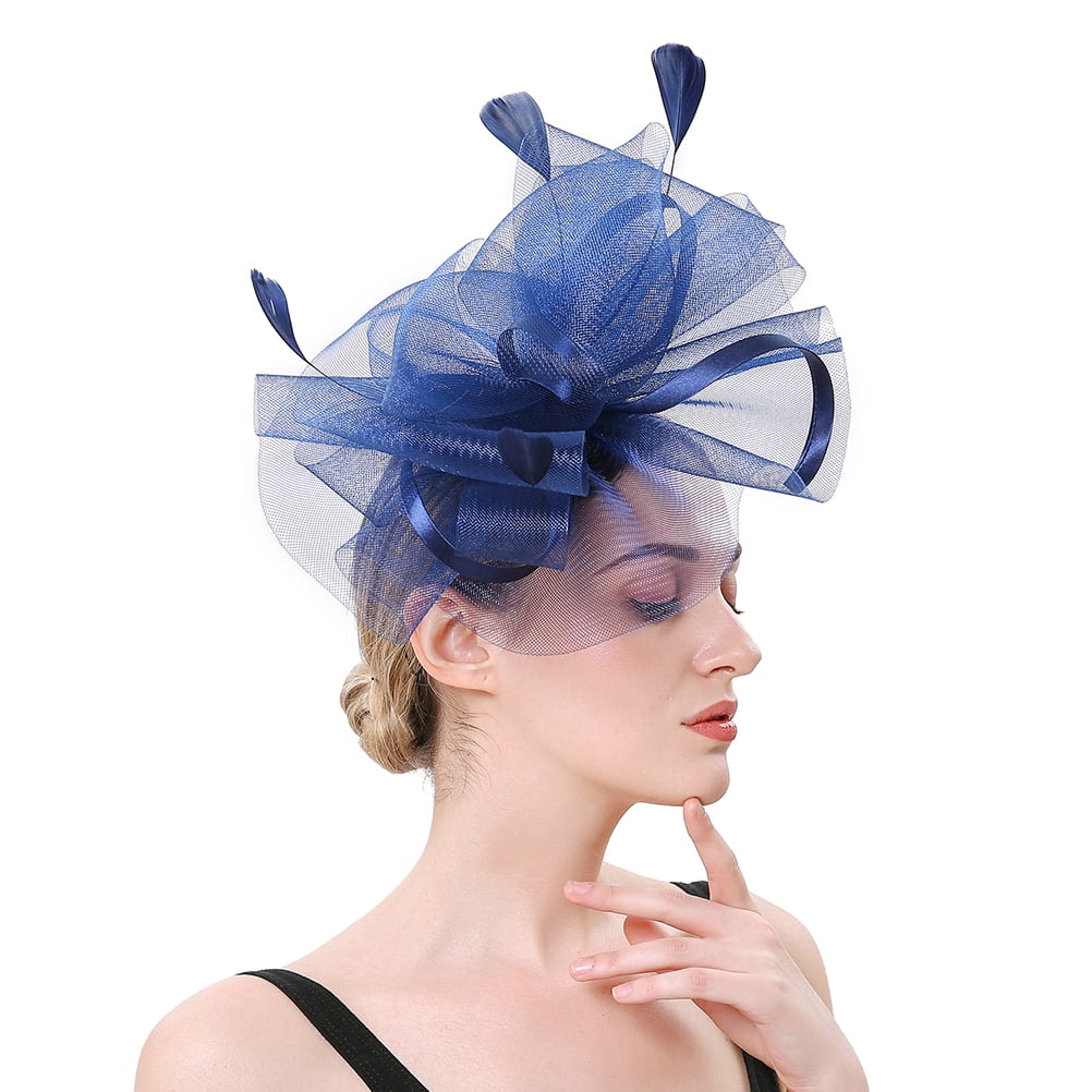 RENACLIPY Navy Headpiece Set with Circular Band Design for Women Bridal ...