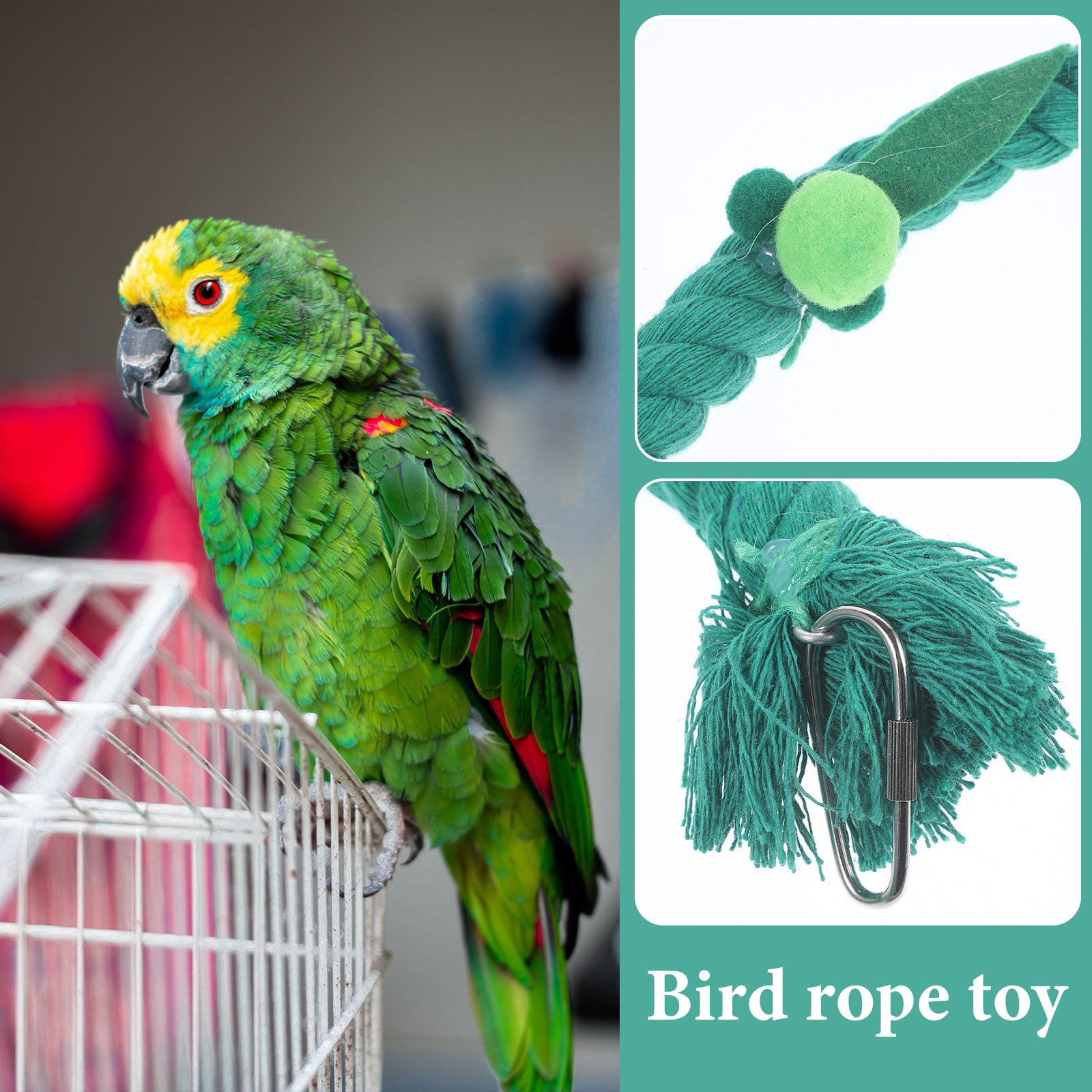 RENACLIPY Parrot Swing Stand Pole Parrot Climbing Frame Green Rope ...
