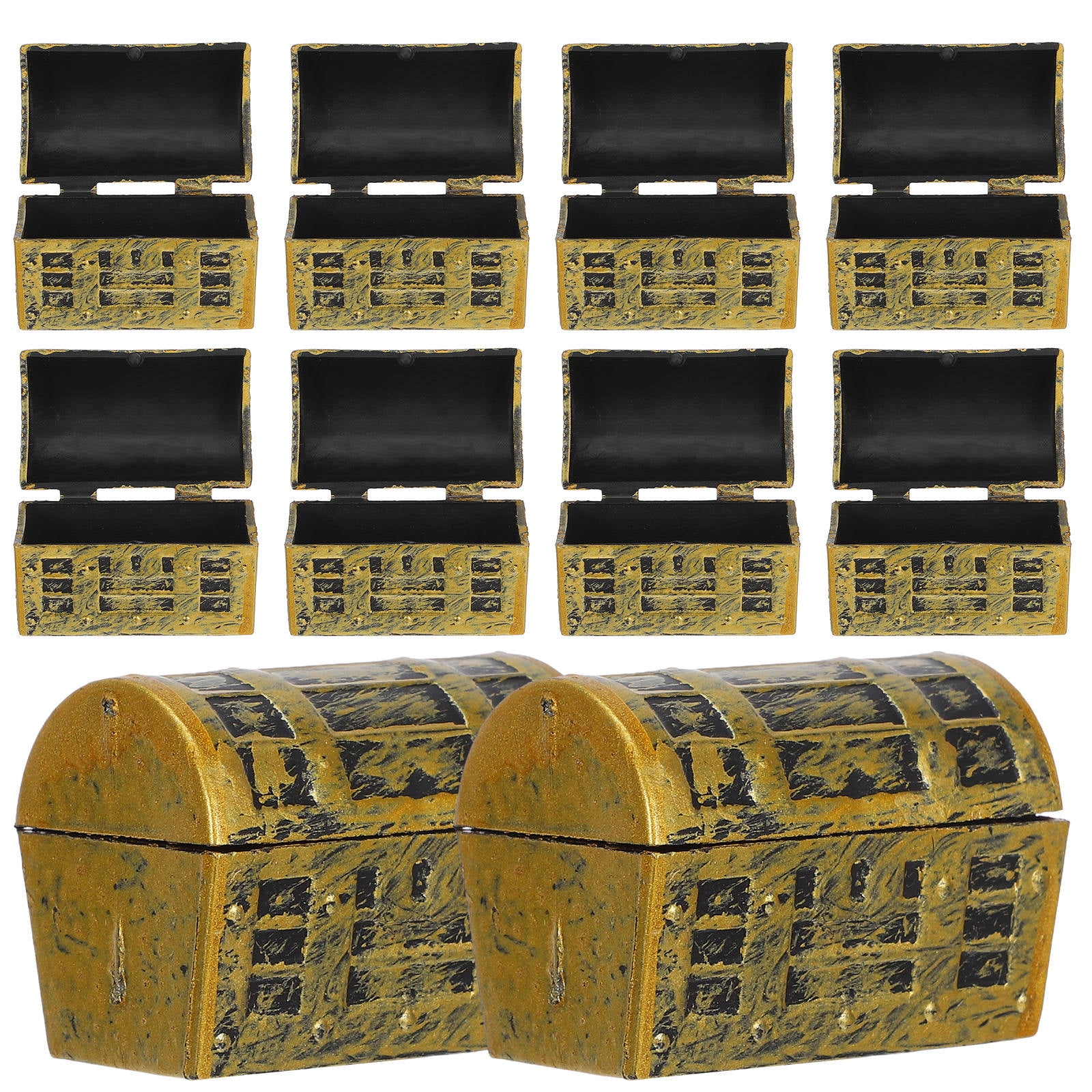 RENACLIPY 10pcs Treasure Box Items Golden Plastic Vintage Jewelry ...