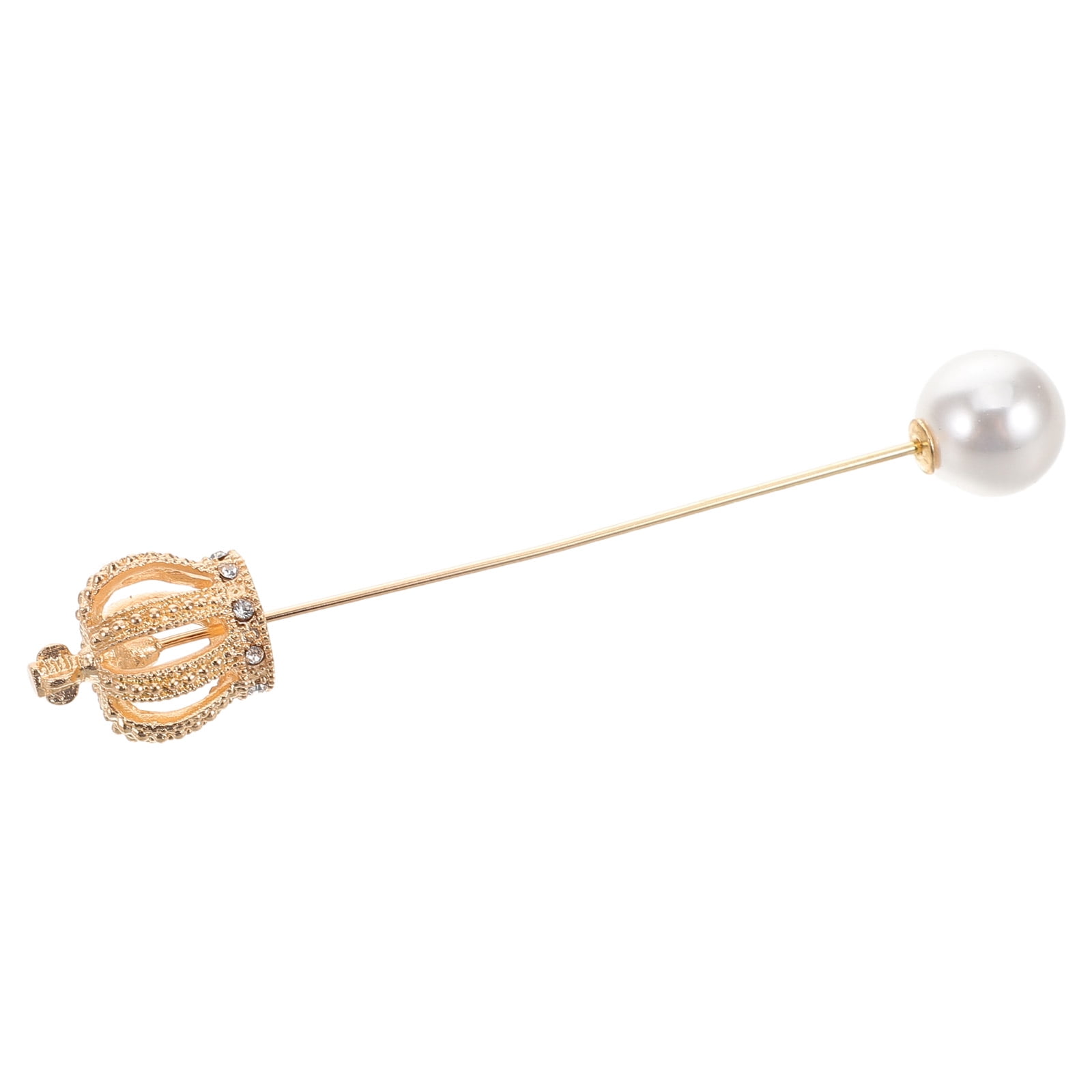 RENACLIPY Pearl Brooch: Antique Alloy Tiara Stick Pin With Faux Pearl ...