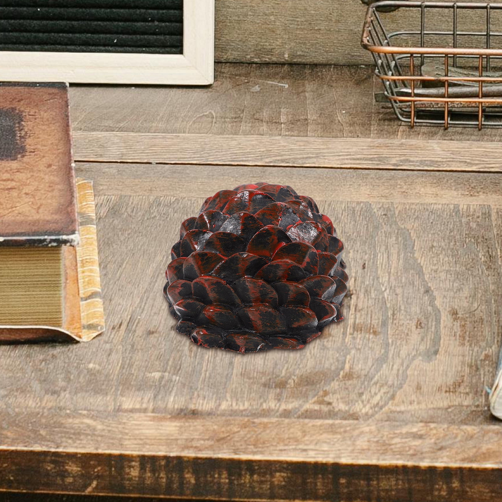RENACLIPY Pine Cone Design Hidden Key Storage Box Outdoor Secret Key ...