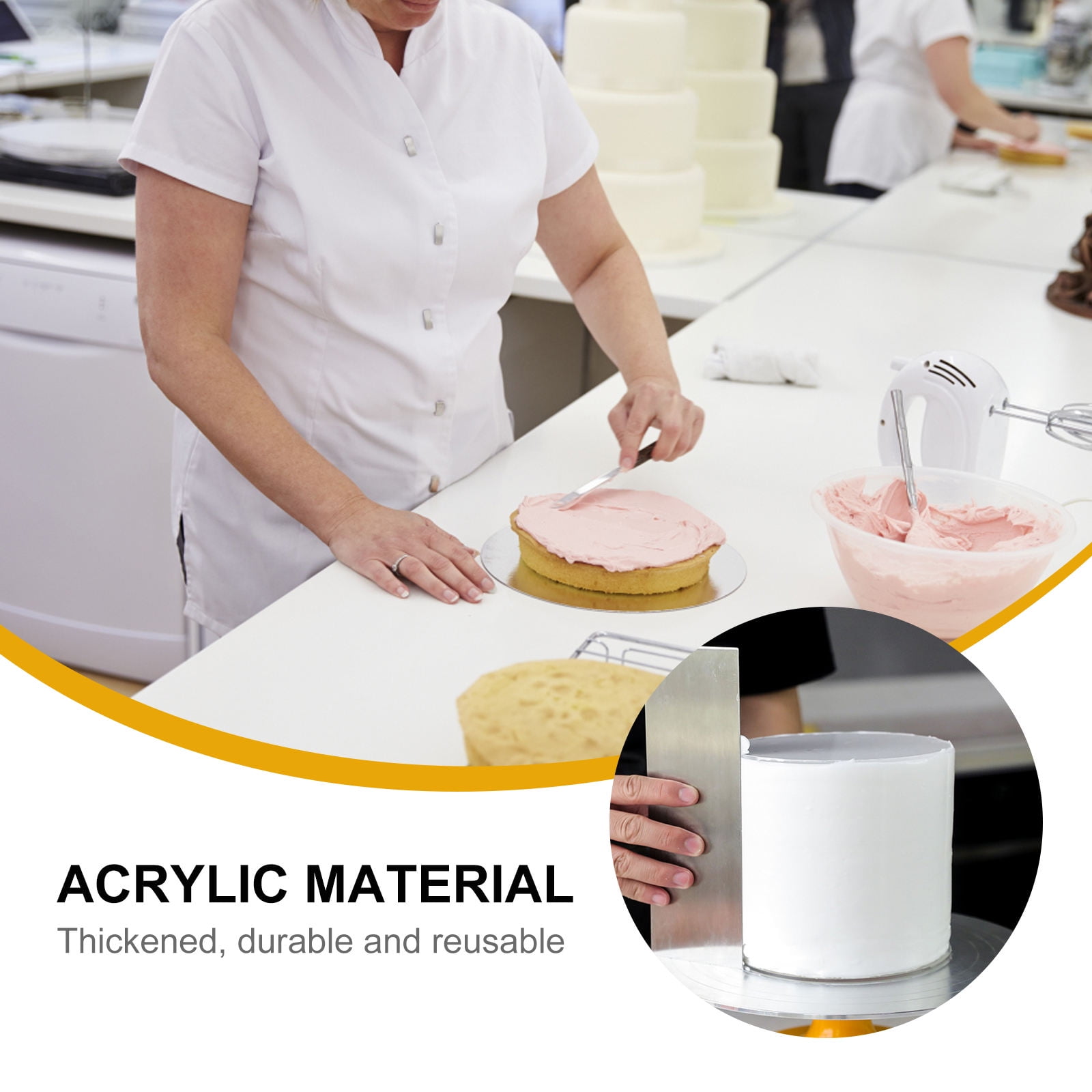 RENACLIPY Plastic Baking Tool 1Set Acrylic Flat Transparent Scraper for ...