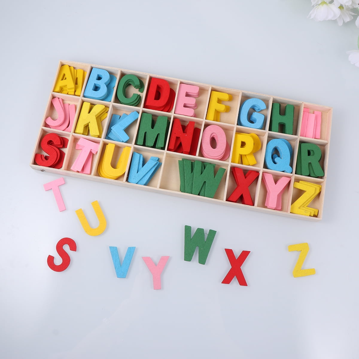 RENACLIPY Portable Wooden Alphabet Letters For Preschoolers Movable ...