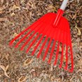 RENACLIPY Red Plastic Lawn Rake for Leaves and Grass Garden Tool Heavy ...