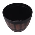 RENACLIPY Resin Barrel Planter Vintage Style Flower Pot with Drainage ...