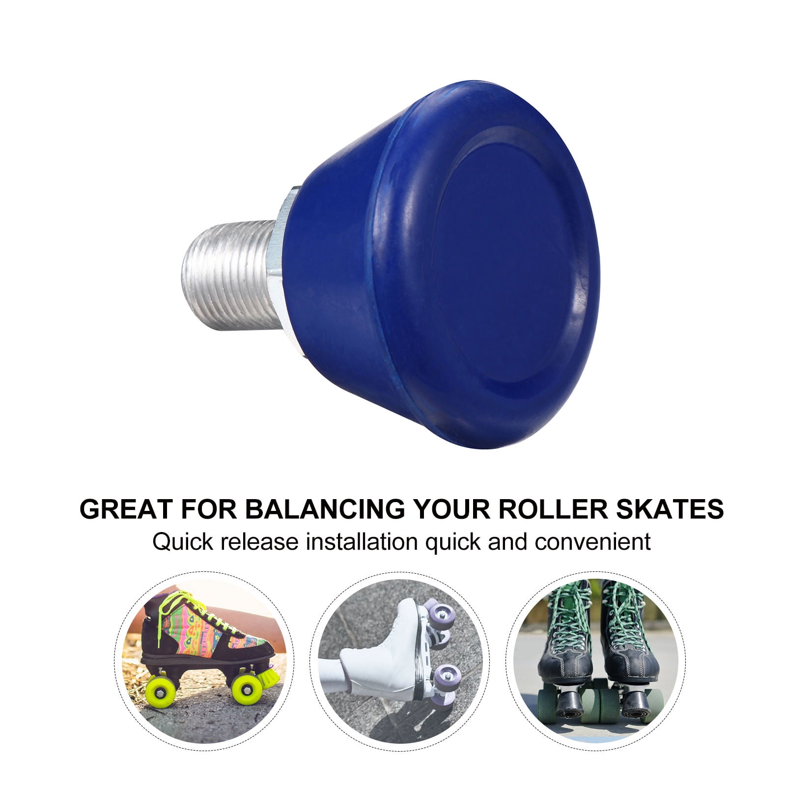 RENACLIPY Roller Skate Toe Stoppers Roller Skates Brake Block Pu Blue ...
