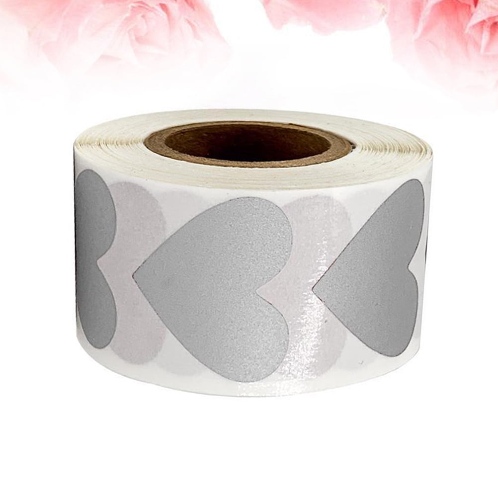 RENACLIPY Creative Silver Scratch Stickers Love Shape Label for Festive ...