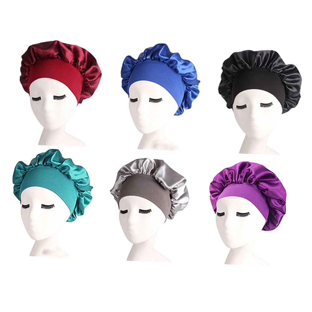 RENACLIPY Sleeping Caps for Women 6Pcs Satin Sleep Cap for Night Sleep ...