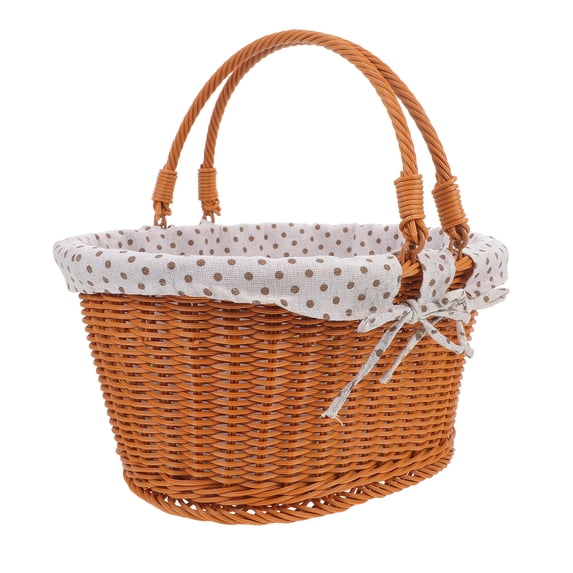 RENACLIPY Hand-Woven Storage Basket Brown Plastic for Planting and ...