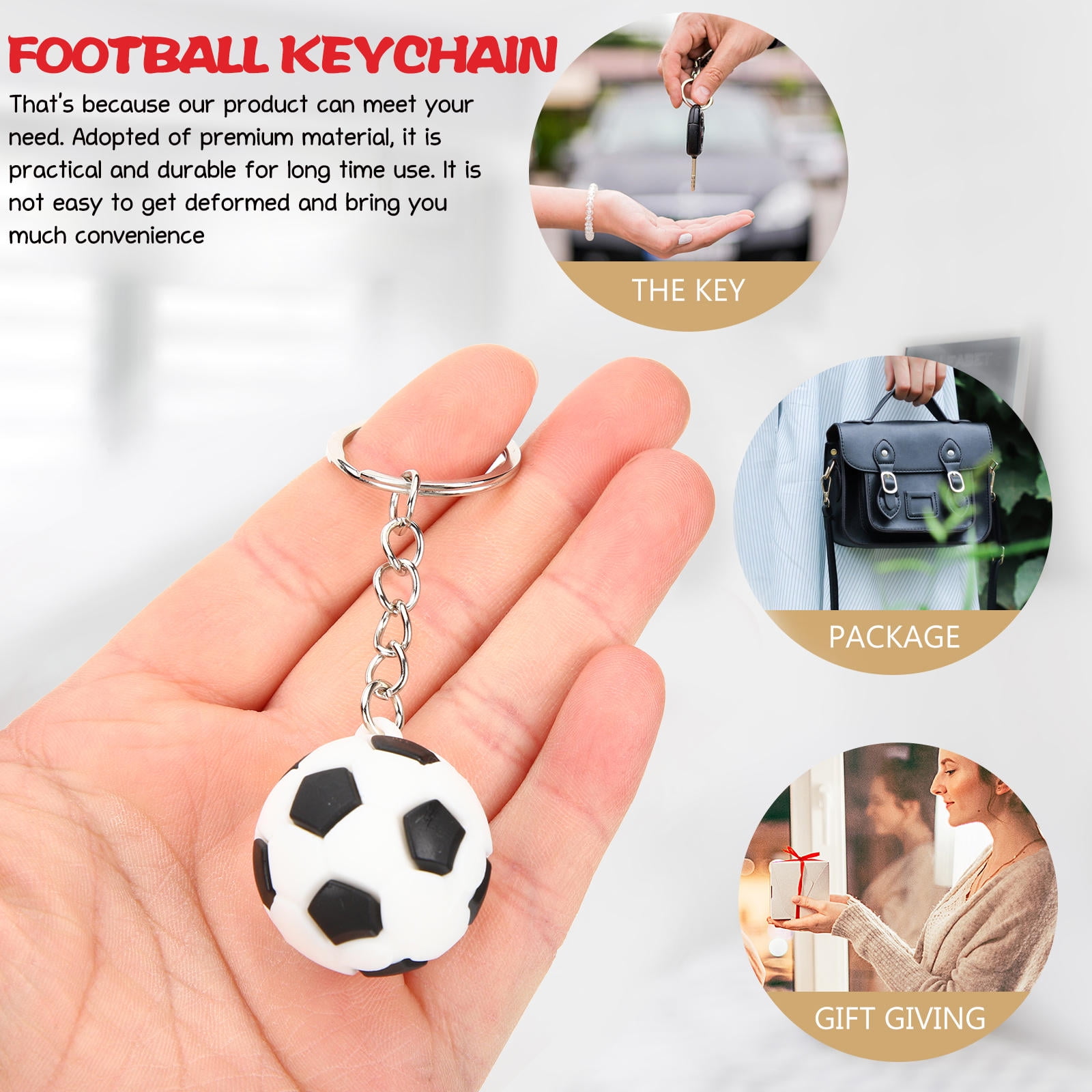 RENACLIPY 12-Pack Football Keychain Set with Zinc Alloy Key , Bag ...