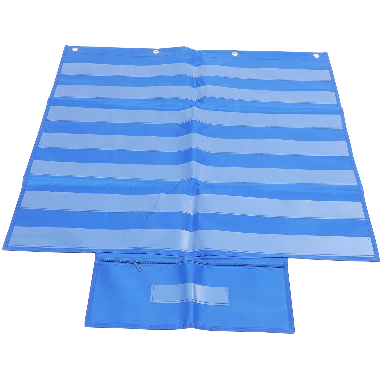 RENACLIPY Hanging Pocket Chart Blue Multipurpose for Word Cards and ...