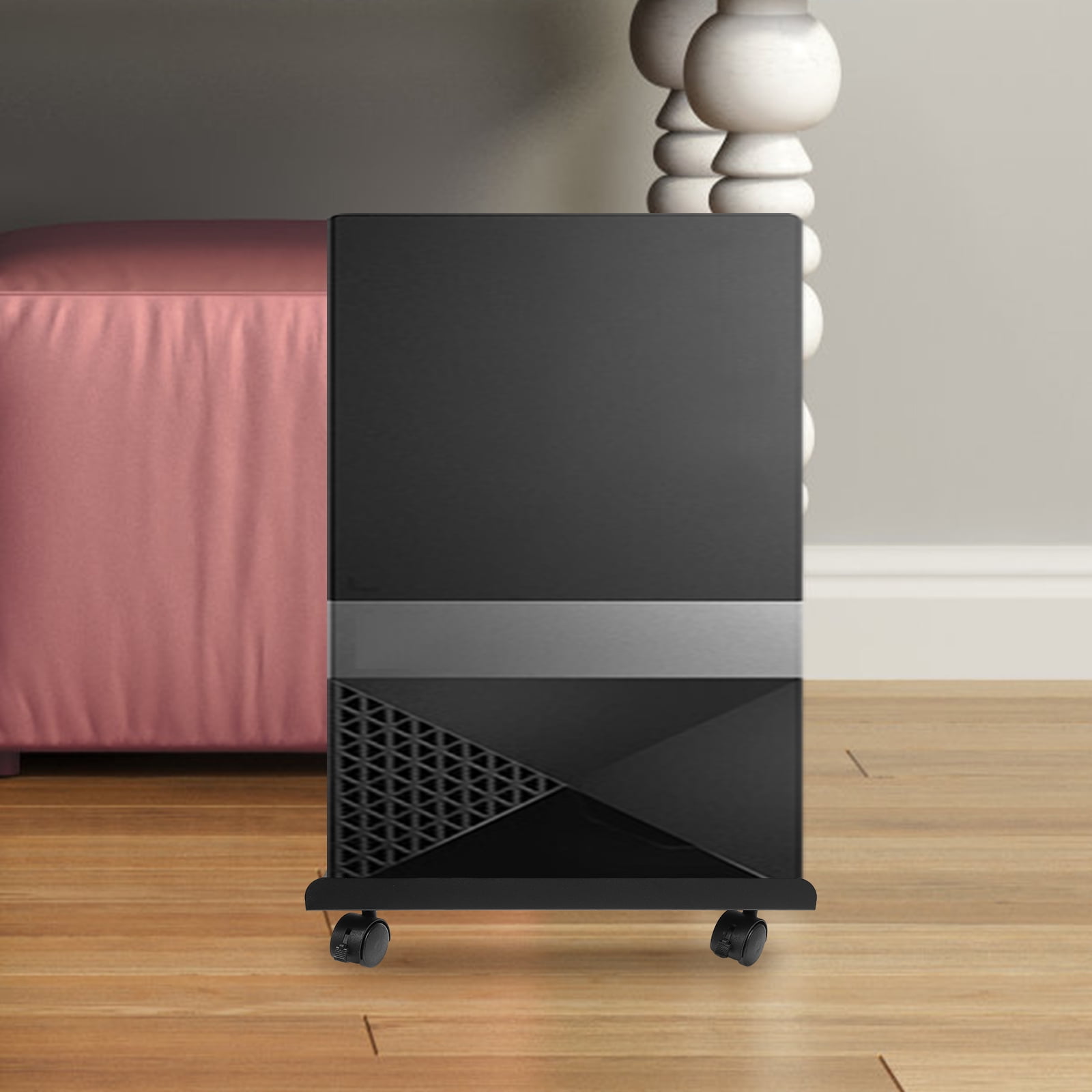 RENACLIPY Stainless Steel Black Computer Tower Stand with Wheels for ...