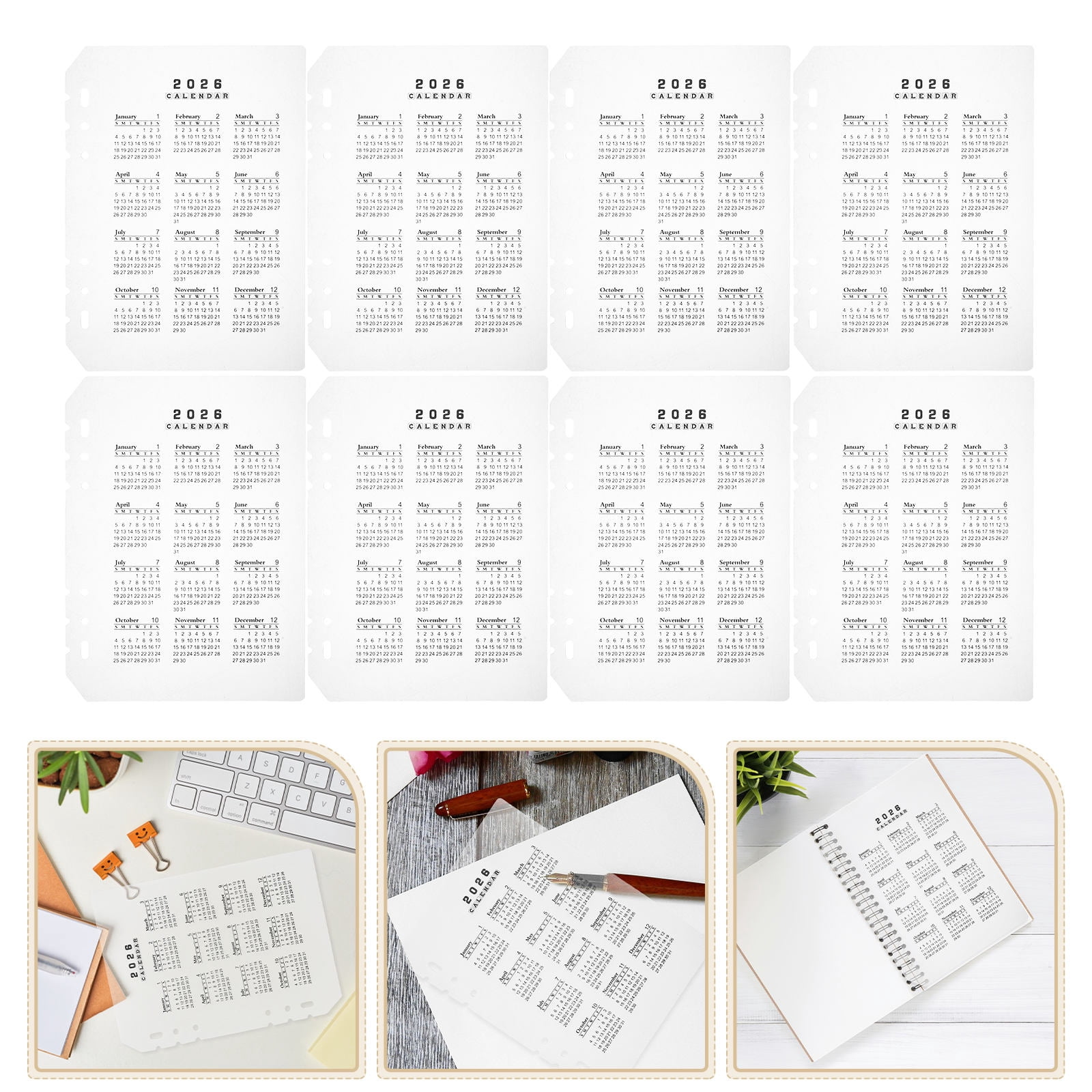 RENACLIPY Clear Plastic Page Dividers for A5 2026 Calendar, 12-Pack ...
