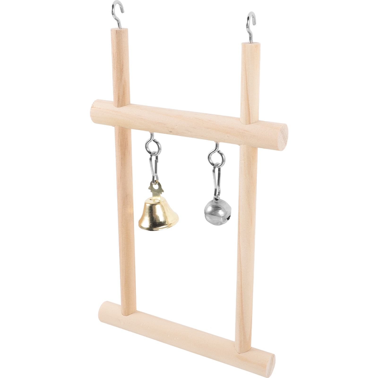 RENACLIPY Wooden Bird Swing with Bell for Parrot Toys Assorted Color ...