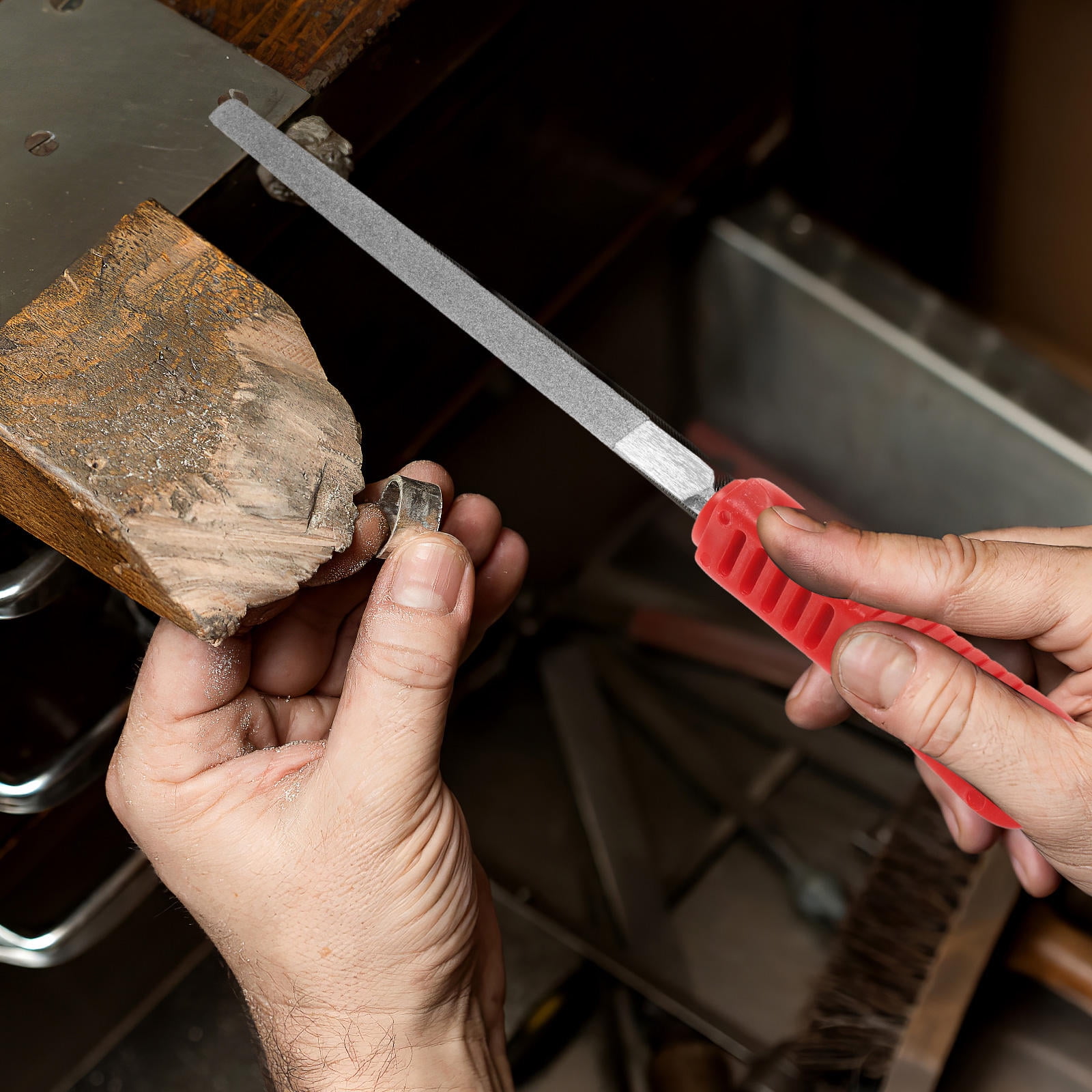 RENACLIPY Woodworking Flat Hand File with Comfortable Emery Grip ...