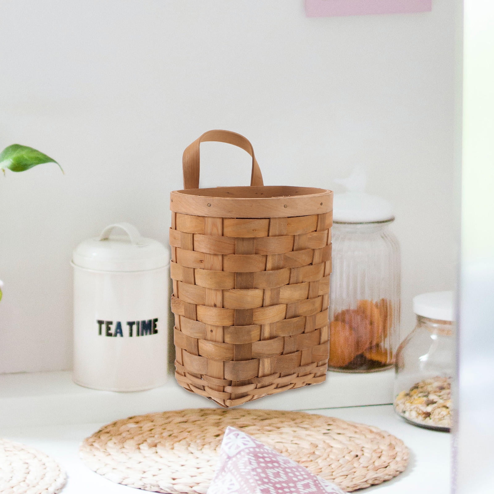RENACLIPY Woven Wall Hanging Storage Baskets Wicker Hanging Basket For ...