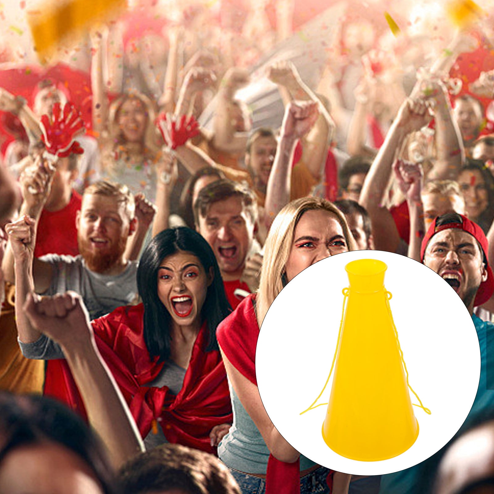 RENACLIPY Yellow Plastic Cheer Megaphone Portable Party Horn for ...