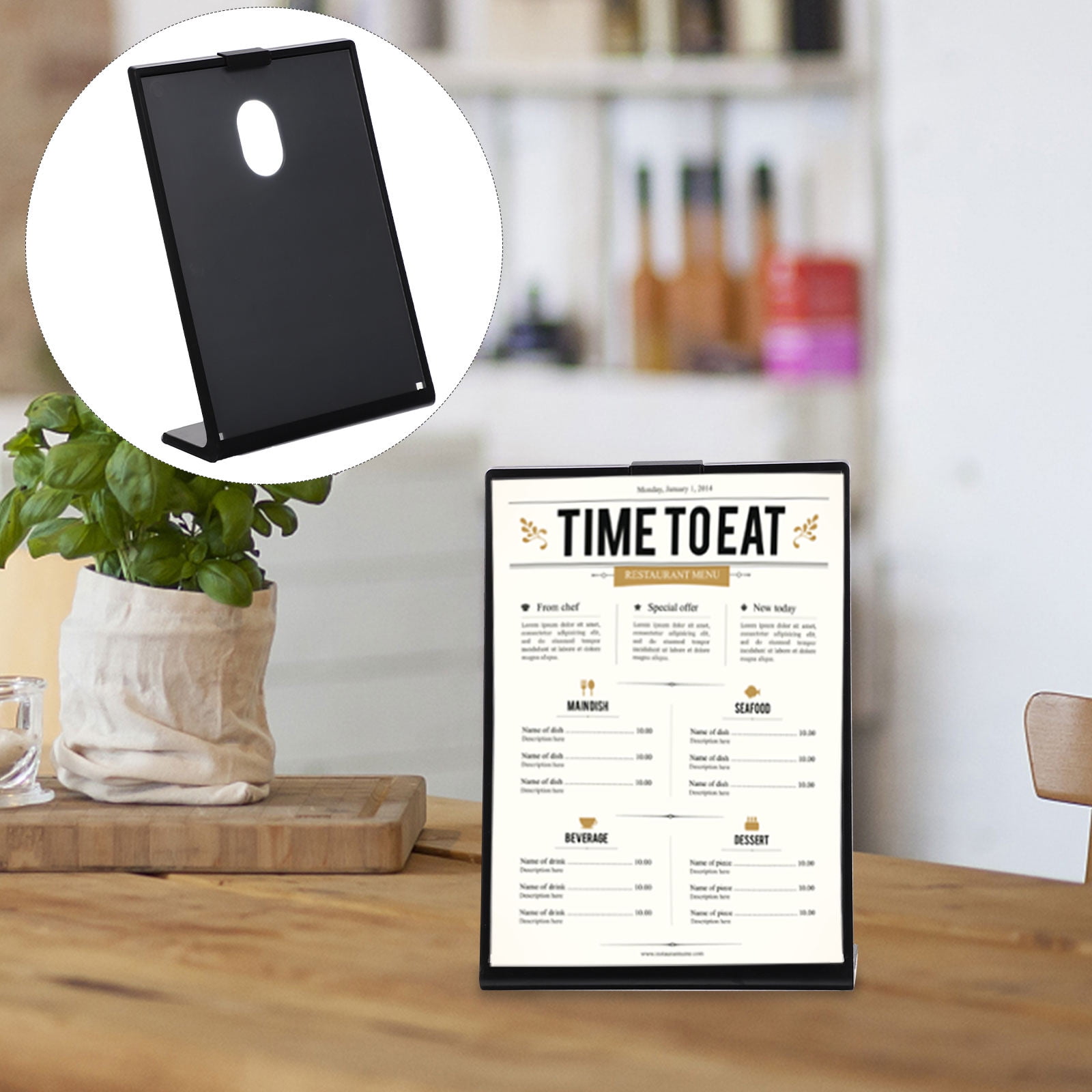 RENACLIPY Black Plastic Desk Sign Holder, 1 Set - Ideal for Business ...