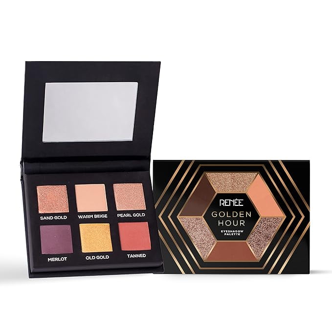 RENEE Golden Hour Eyeshadow Palette 7.2gm, 6 Rich, Highly Pigmented ...