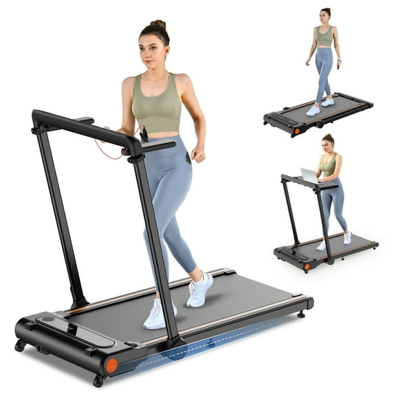 RENESTAR Folding Walking Pad Treadmill with Incline and Handle: 3.5HP ...