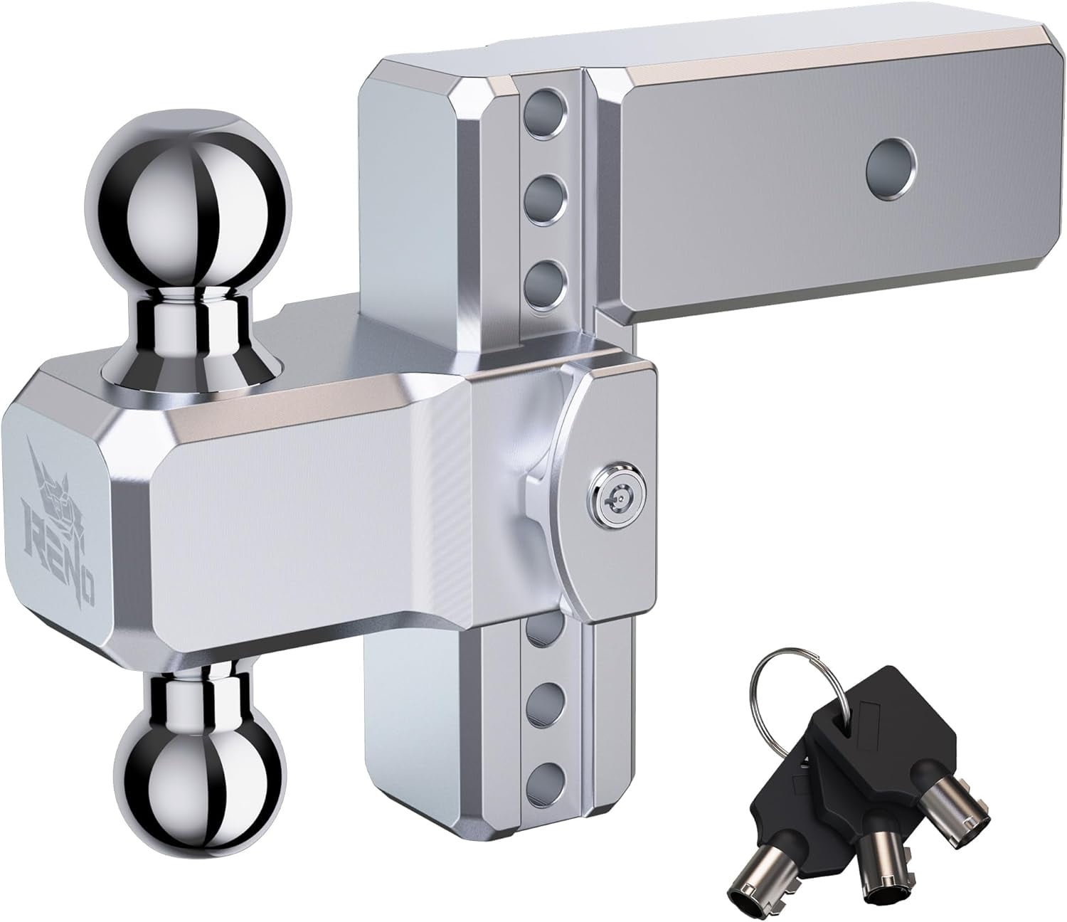 RENO 6" Adjustable Drop/Rise Trailer Hitch, Dual-Balls 2" & 2-5/16" for ...