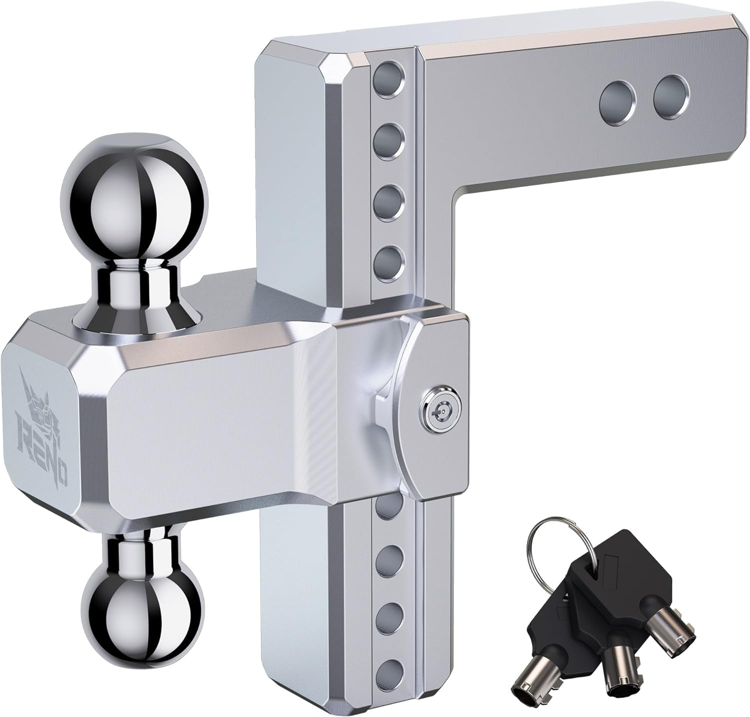 RENO Adjustable Trailer Hitch, 8" Rise/Drop Hitch Ball Mount for 2.5 ...