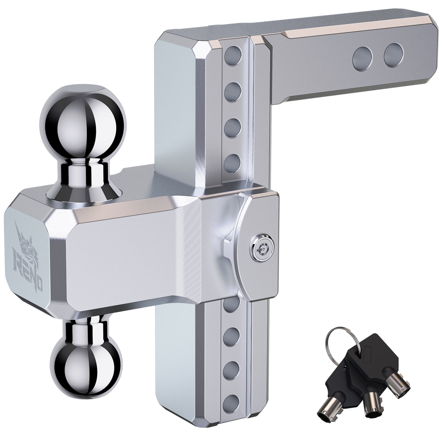 RENO Adjustable Aluminum Trailer Hitch - 2" & 2-5/16" Dual-Balls, 8 ...