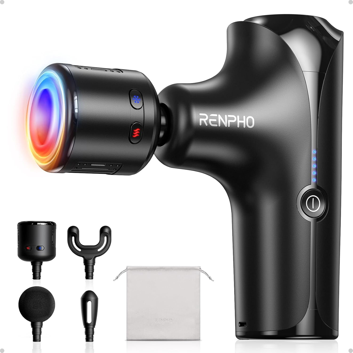RENPHO Mini Massage Gun with Heat and Cold, Professional Pocket-Sized ...
