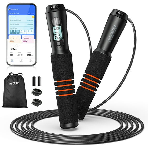 RENPHO Smart Jump Rope, Fitness Skipping Rope with APP Data Analysis ...