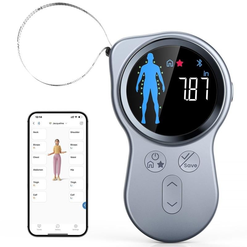 RENPHO Upgraded Smart Body Measuring Tape with Large Display, Bluetooth ...