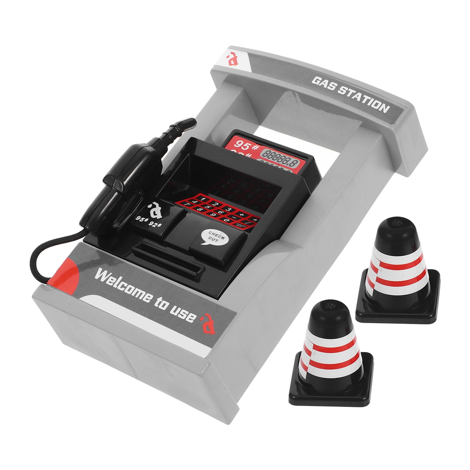 REOFLYUP 1 Set Gas Station Model Toy with Road Cone Model Simulation ...