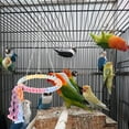 REOFLYUP 2Pcs Hanging Bird Cotton Rope Swing with Round Perch for ...