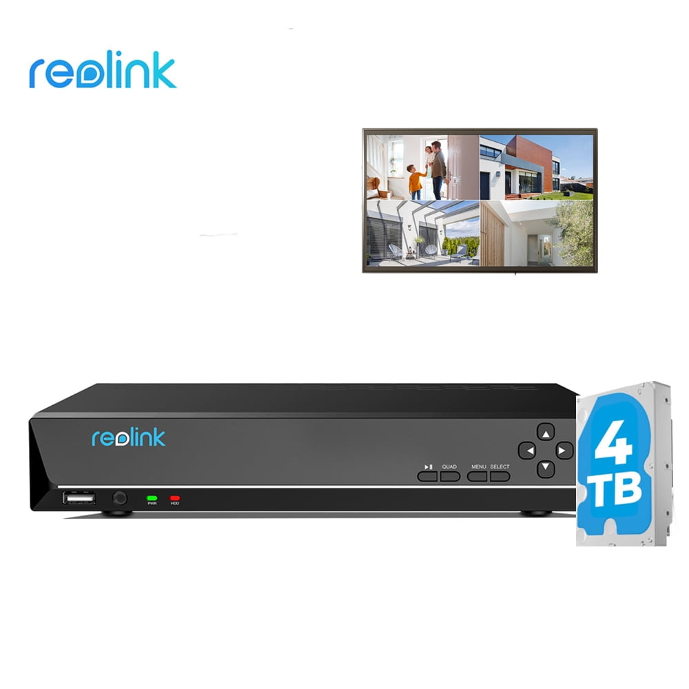 REOLINK 16 Channel 12MP PoE NVR Pre-Installed 4TB Hard Drive, 4K/5MP ...