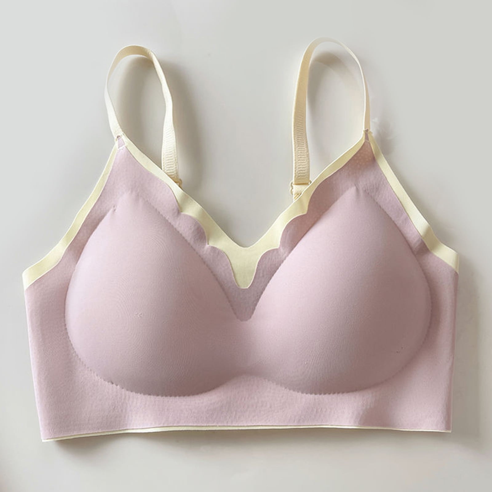 REORIAFEE Bras for Older Women Gathered Together Wirefree Bras Seamless ...