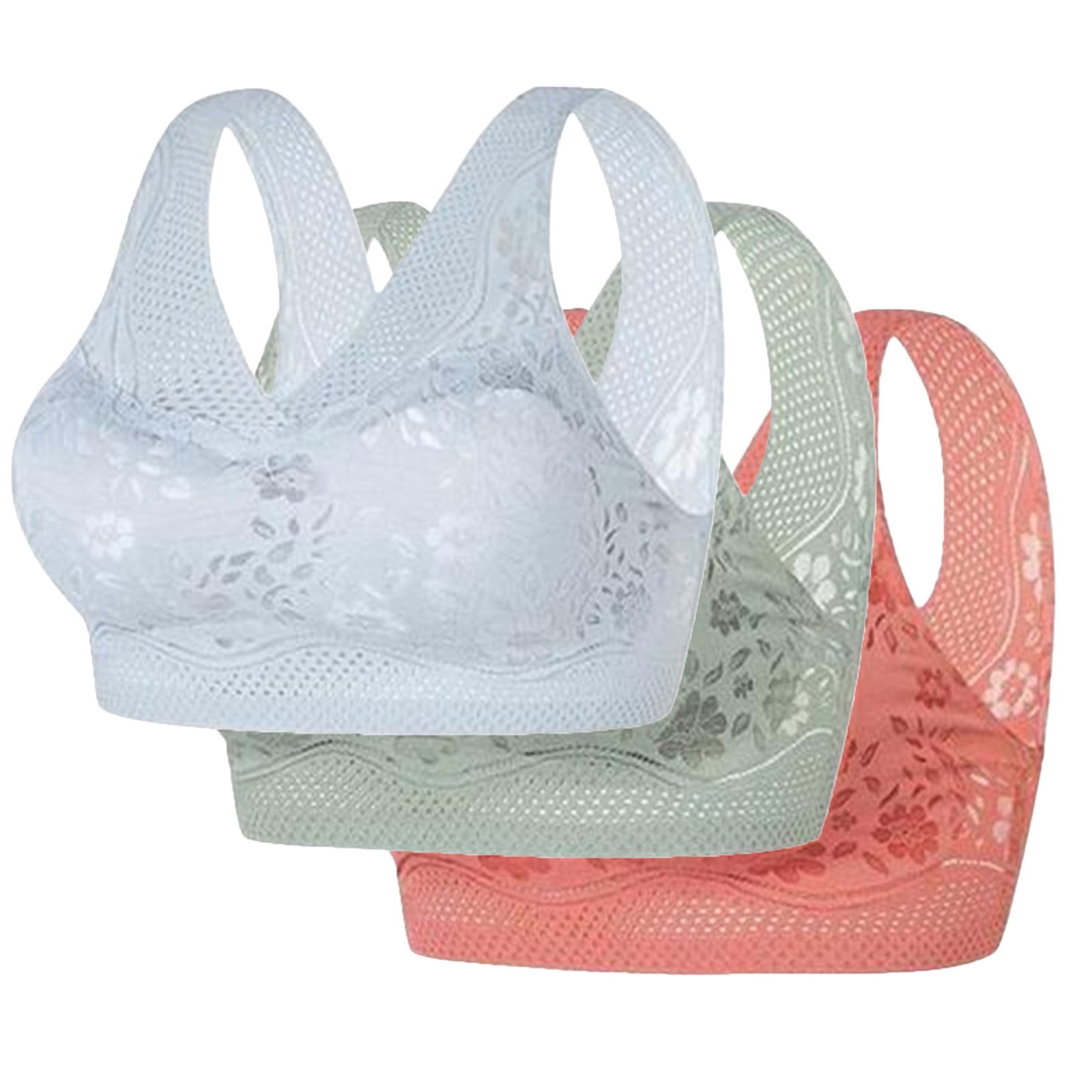 REORIAFEE Bras for Women Push up No Wires 3PC Gathered Together ...