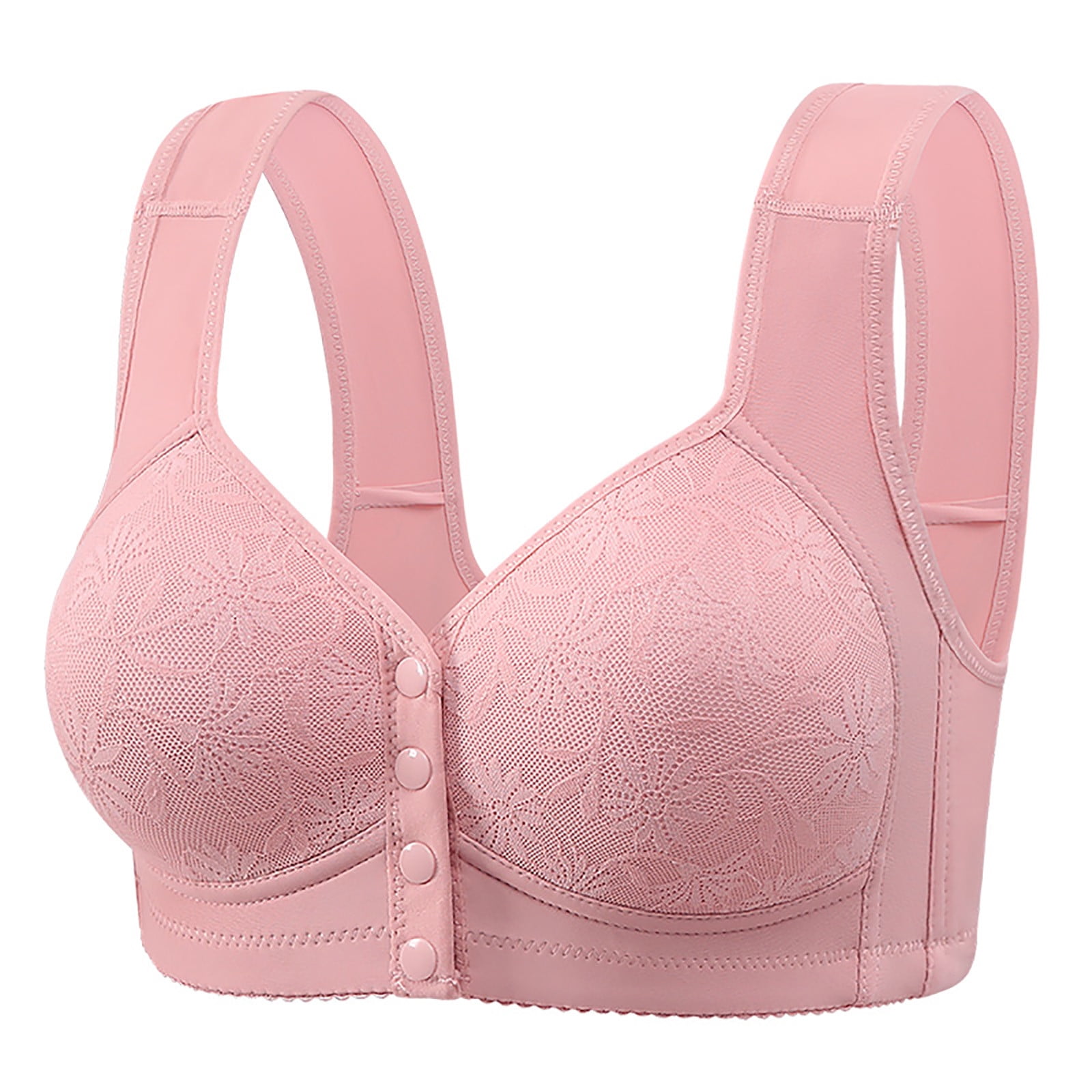 REORIAFEE Front Closure Bras Wireless Back Support Slightly Padded ...