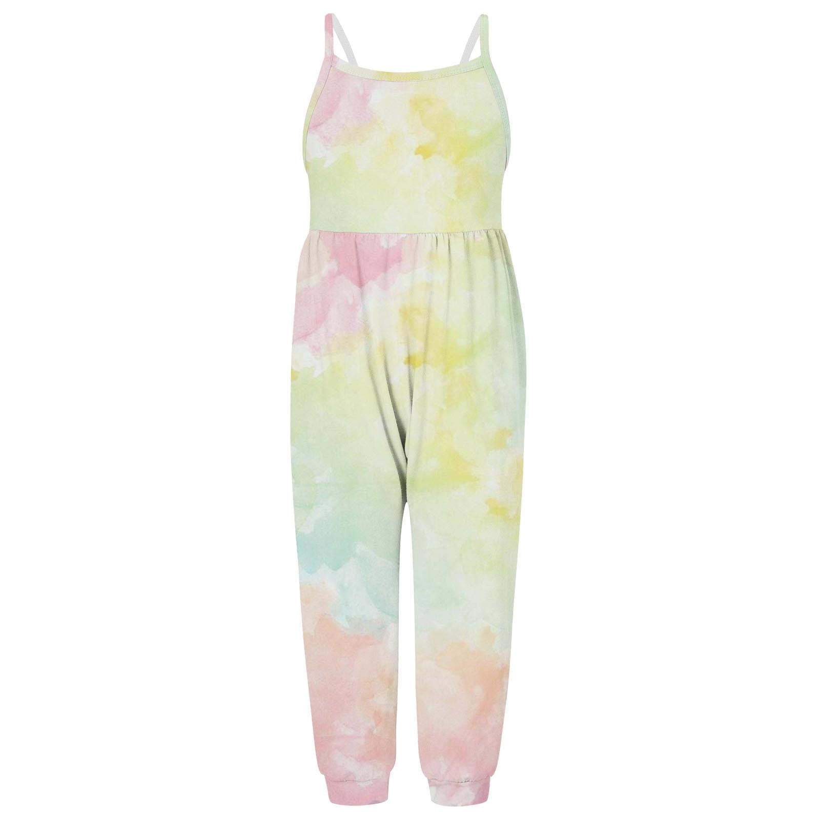 REORIAFEE Girls Jumpsuits and Rompers Sleeveless Rompers Spaghetti ...