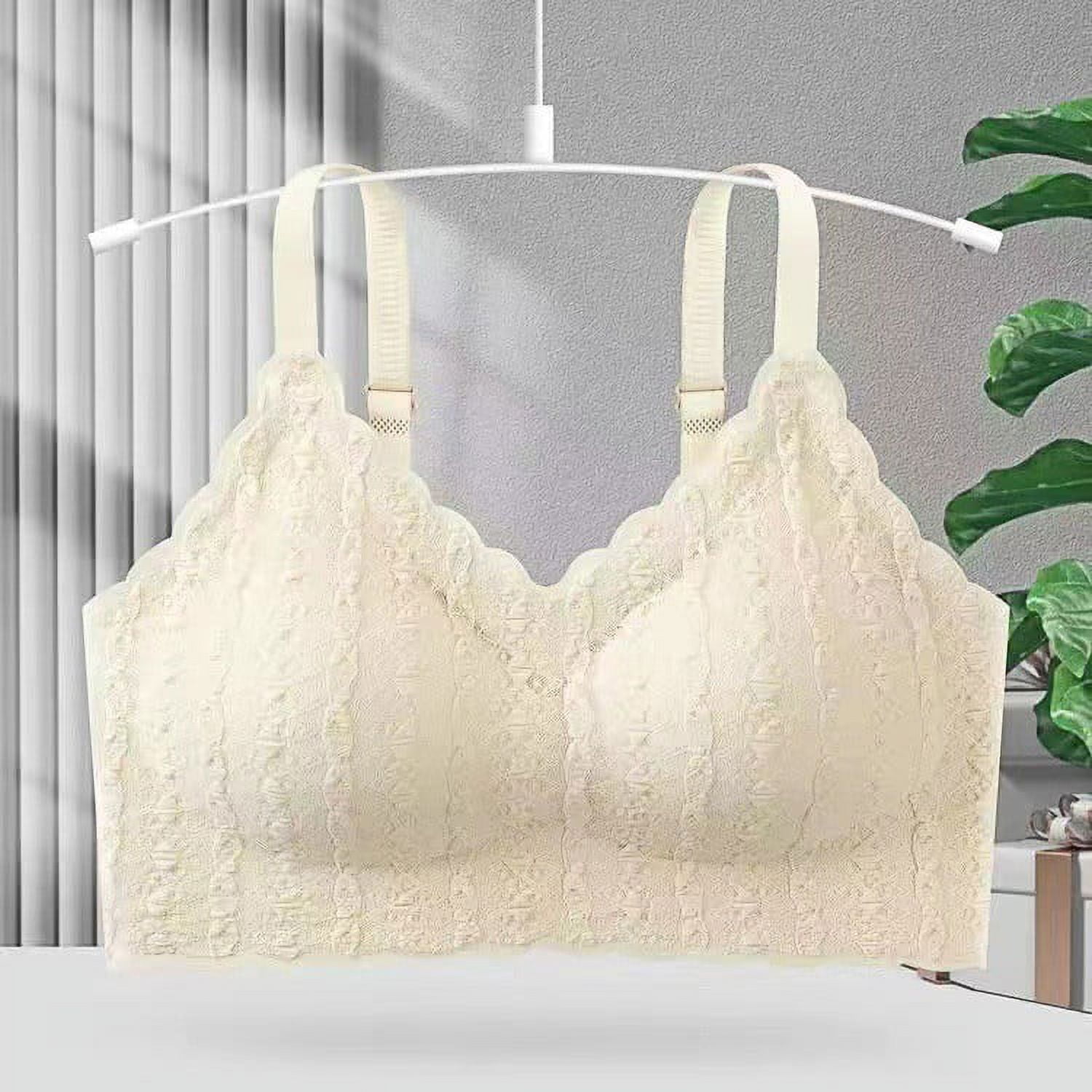 REORIAFEE Lace Push up Bralette Bras Gathered Daily Bra Wireless Bras V ...