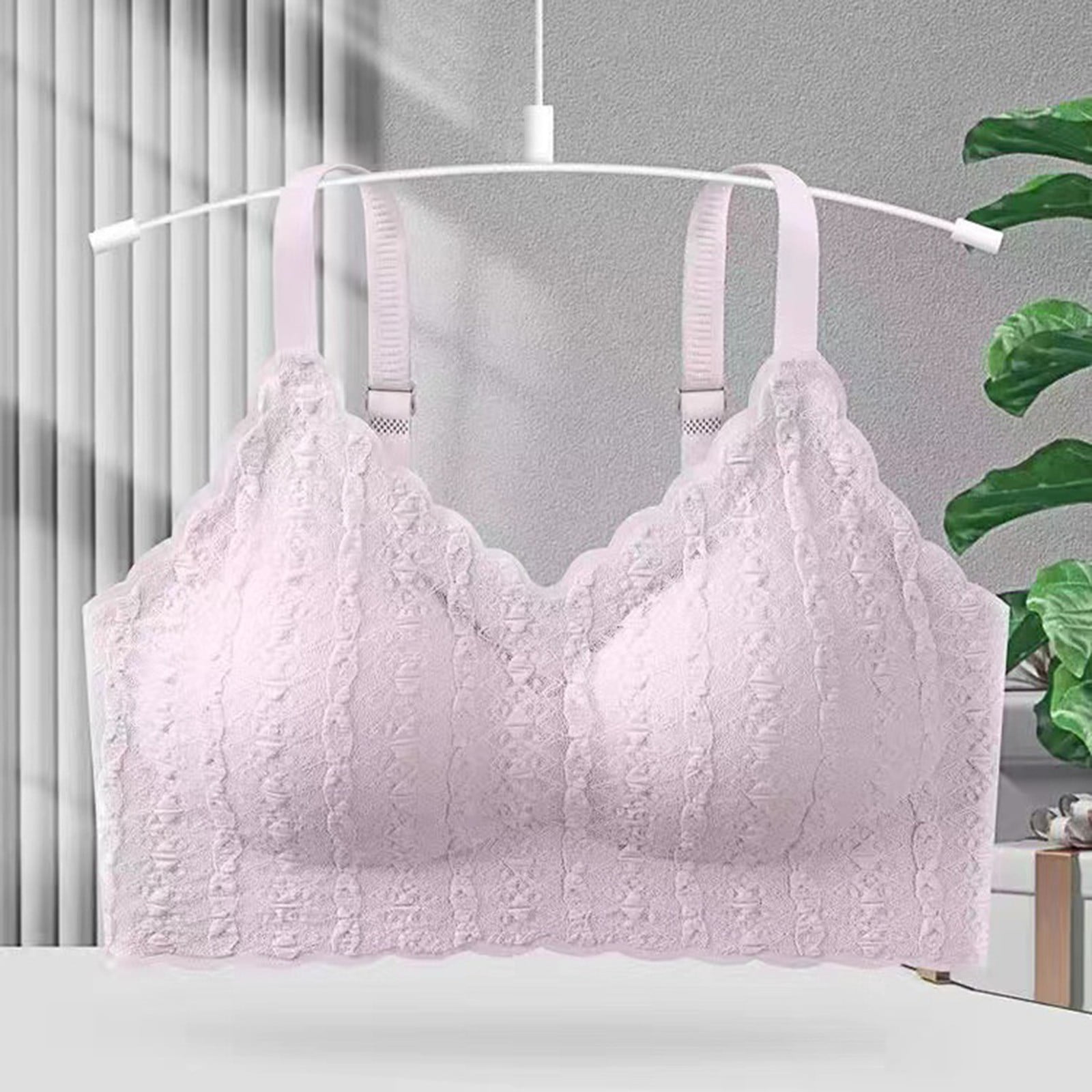 REORIAFEE Lace Push up Bralette Bras Gathered Daily Bra Wireless Bras V ...