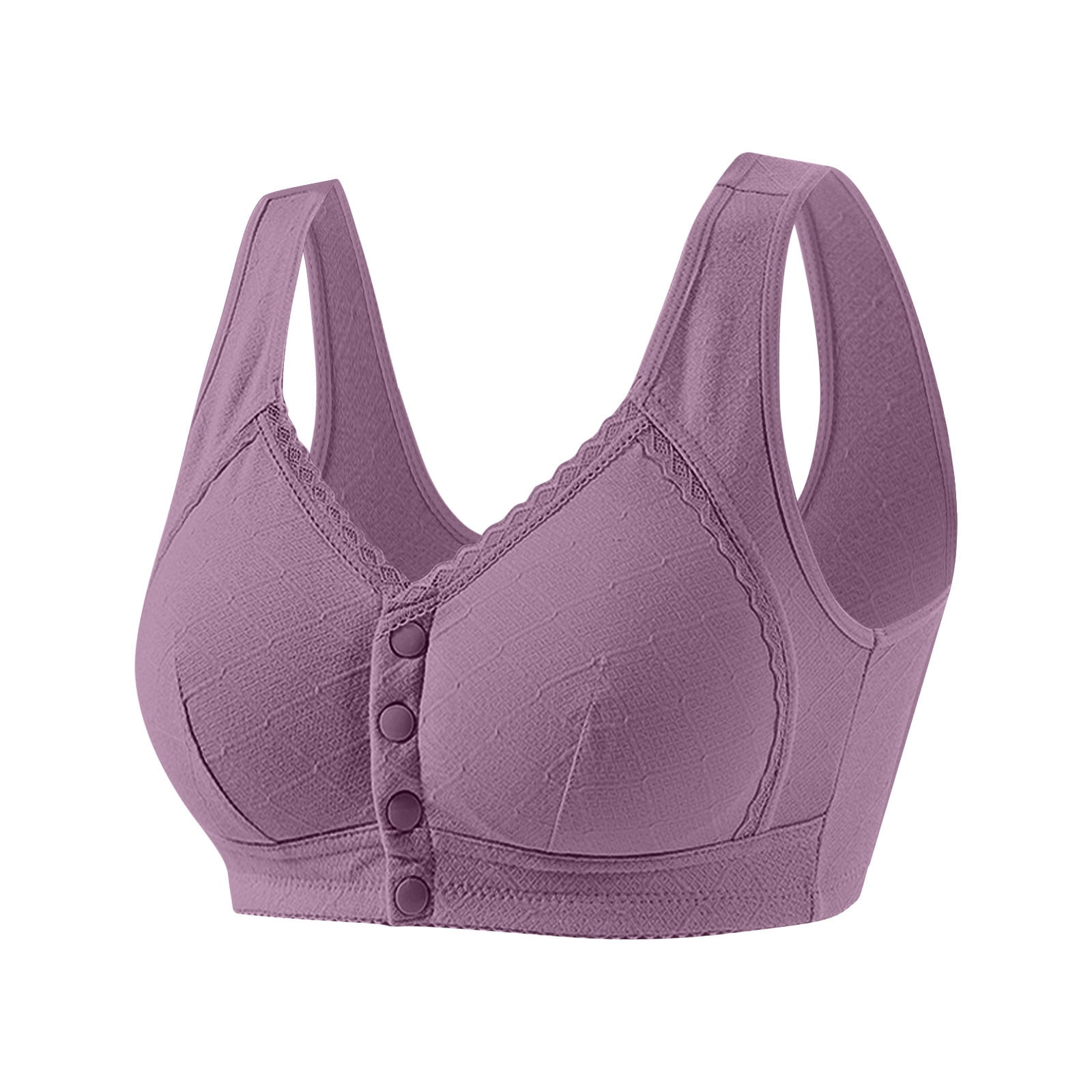 REORIAFEE Padded Bras for Women Front Closure Cotton Plus Size Wide ...