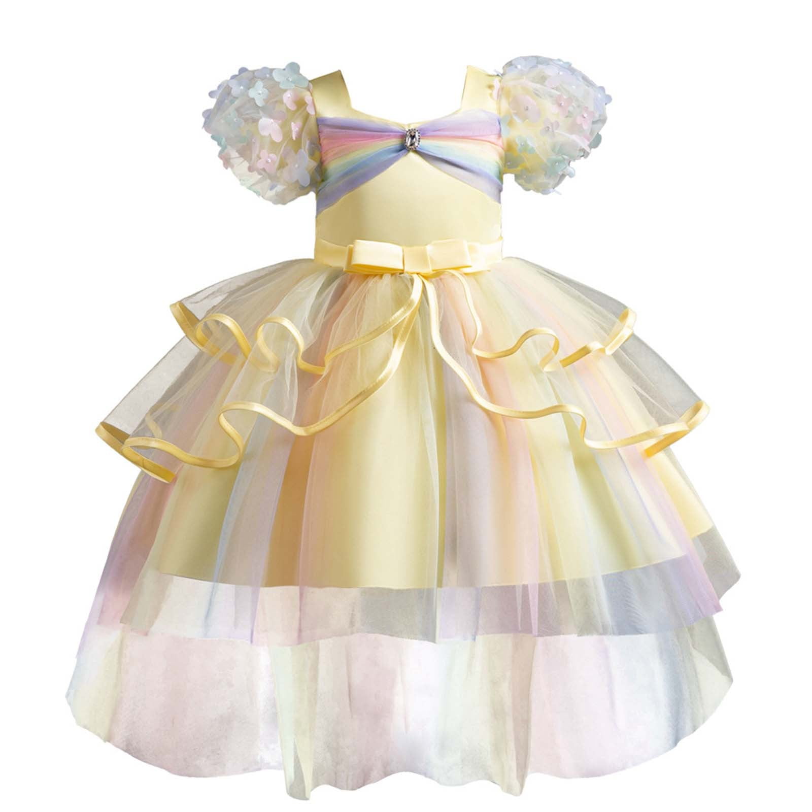 REORIAFEE Toddler Kids Tutu Dress for Girls Toddler Lace Tulle Puffy ...