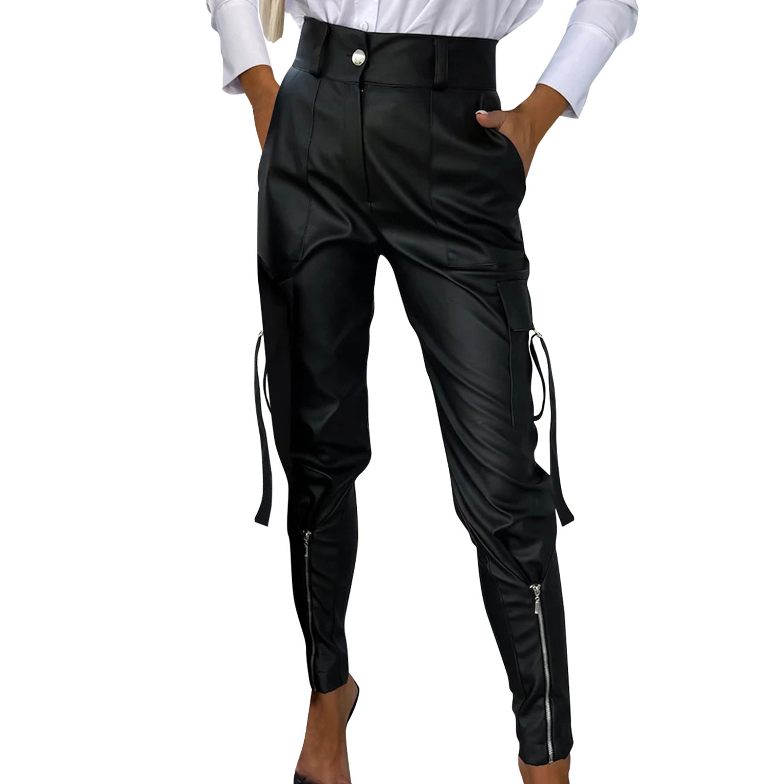 REORIAFEE Track Pants Womens Y2k Baggy Tapered Palazzo Pants Solid ...
