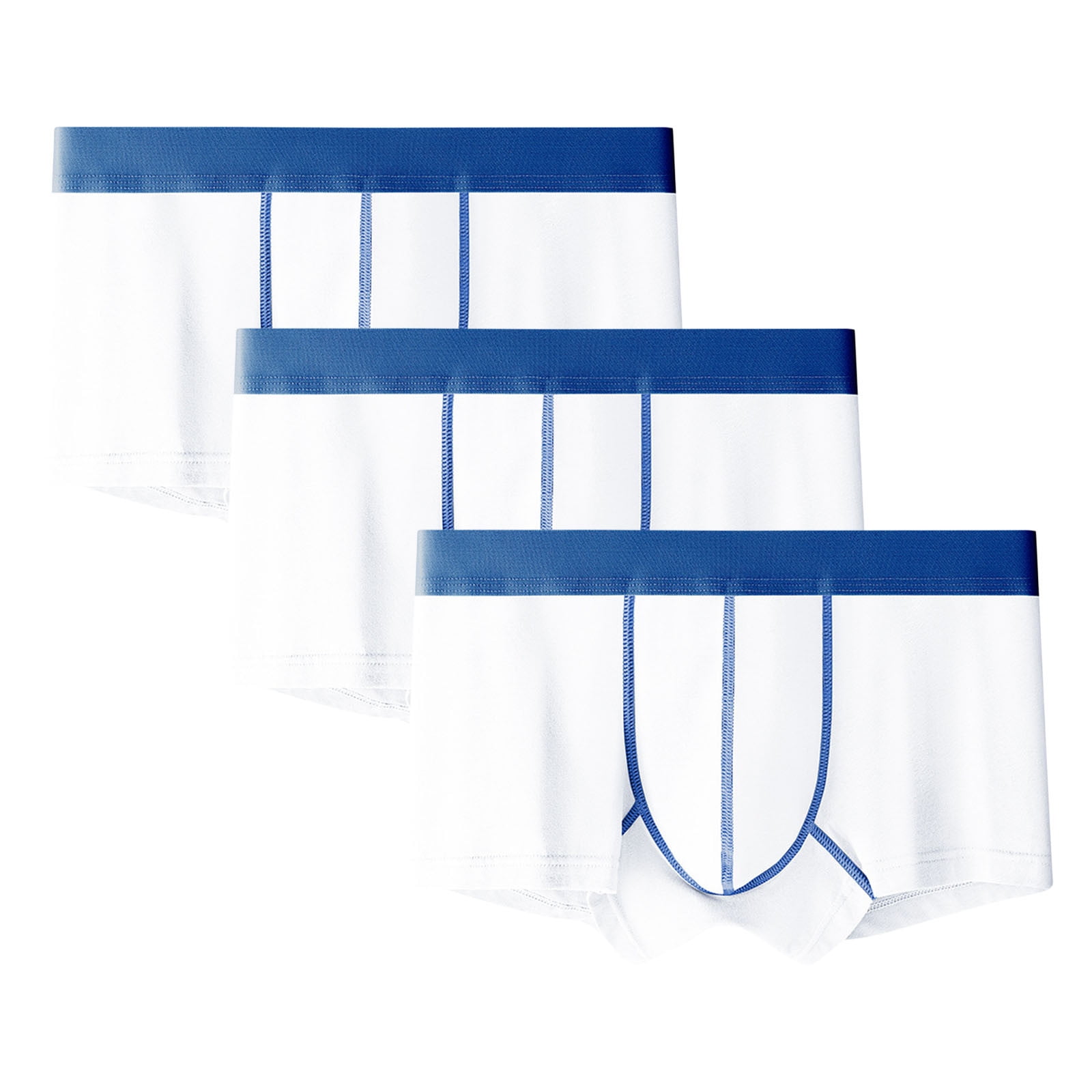 REORIAFEE Underwear for Men Briefs White 3-Pack Cotton Breathable Boxer ...