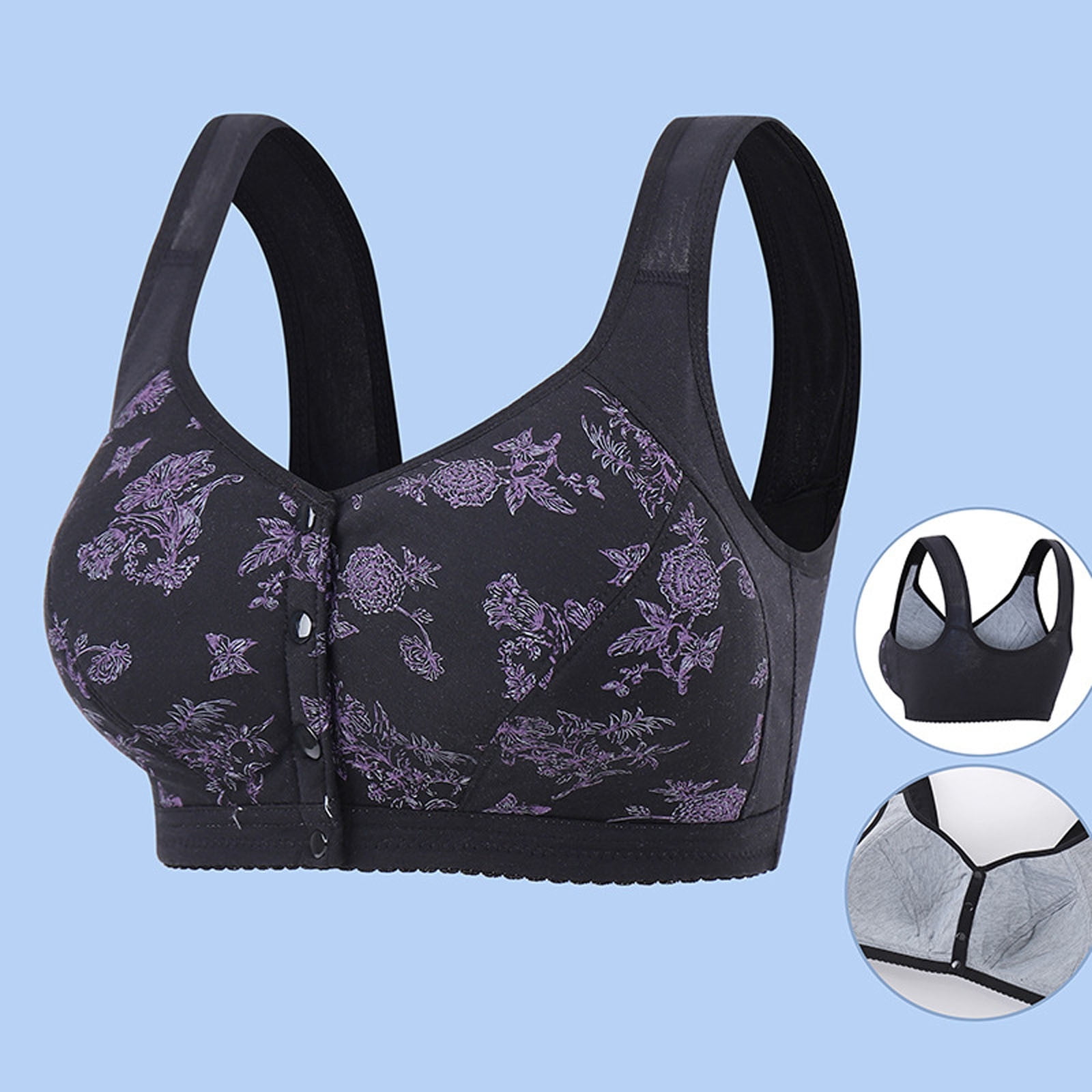 REORIAFEE Woman Bras Front Closure Wireless Back Support Slightly ...