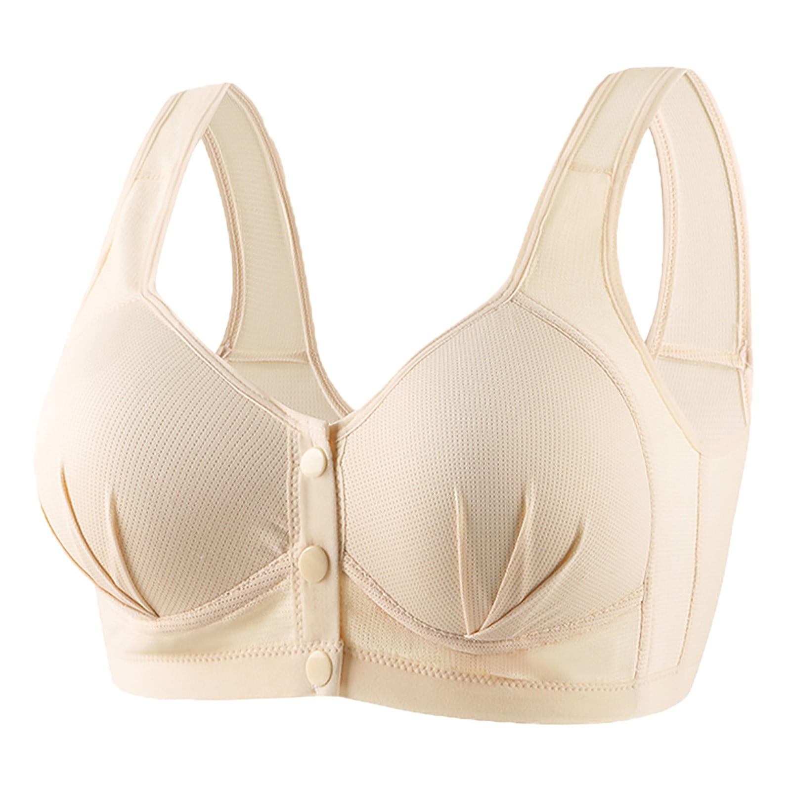 REORIAFEE Women Bras Front Closure No Wire Packs Back Support Wireless ...