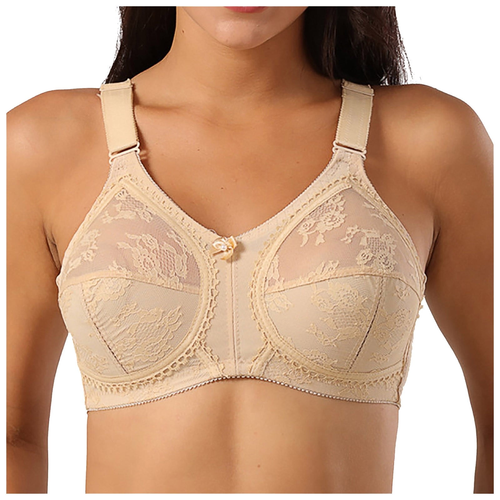 REORIAFEE Women's Bralette Floral Bra Sexy Lace Wireless Underwear Bra Khaki 100d - Walmart.com