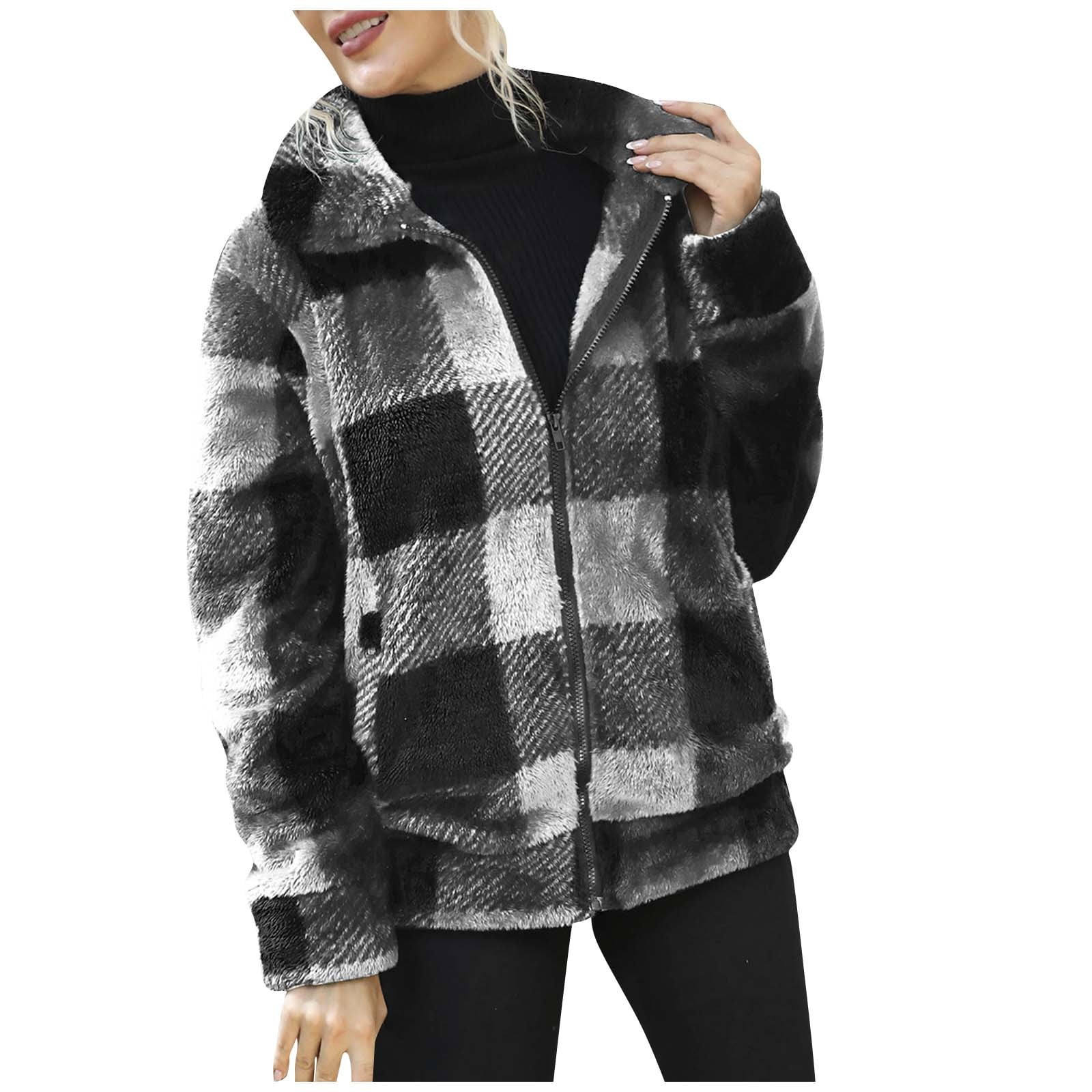 REORIAFEE Women's Warm Winter Outwear Jacket Overcoat Lapel Zipper ...