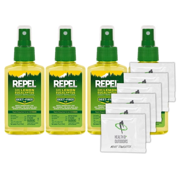 REPEL Plant-Based Lemon Eucalyptus Insect Repellent, Pump Spray, 4 ...