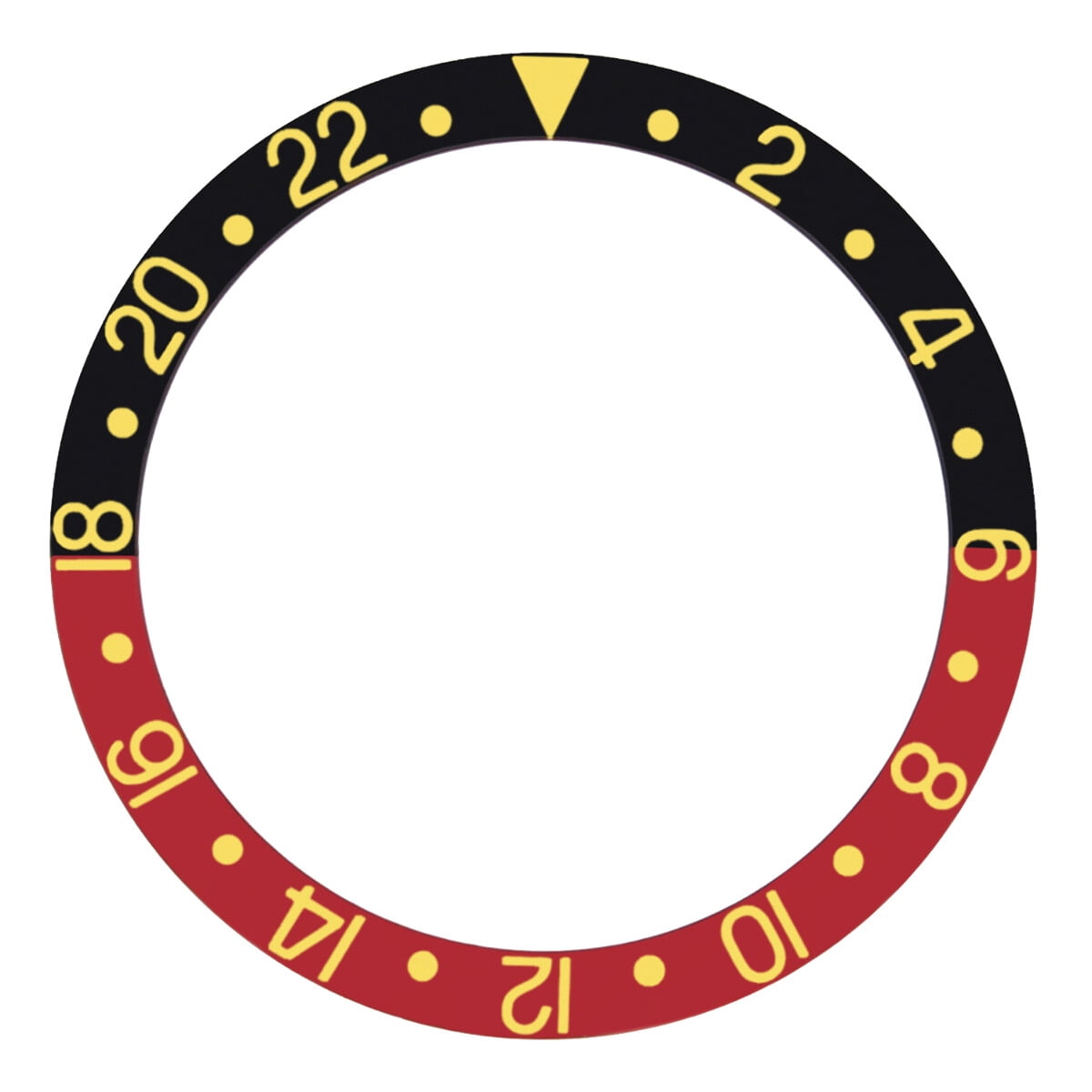 REPLACEMENT BEZEL INSERT RED/BLACK WITH GOLD FONT FOR WATCH 37.80MM X ...